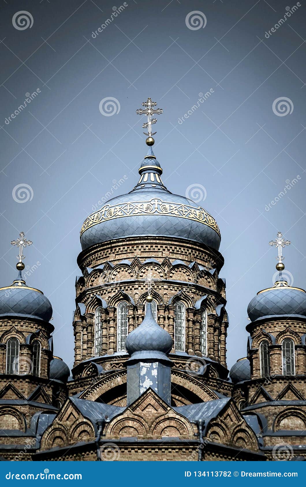 Ancient Temple of Blue Domes Stock Photo - Image of jerusalem, building ...