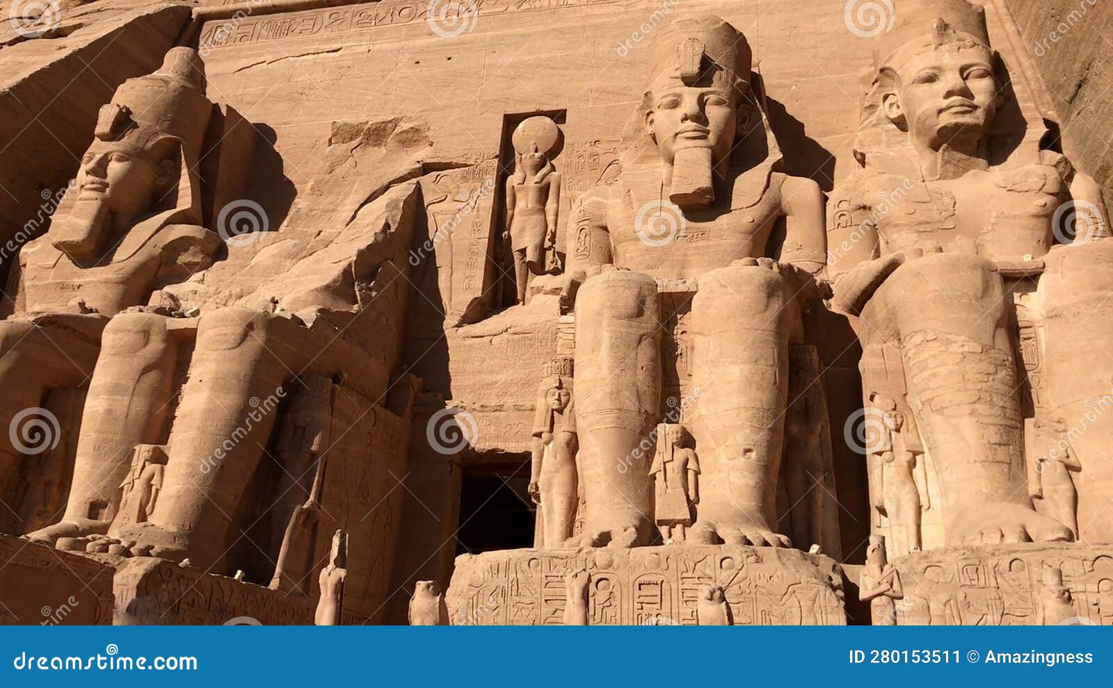 An Ancient Temple Complex, Cut into a Solid Rock Cliff, Abu Simbel ...