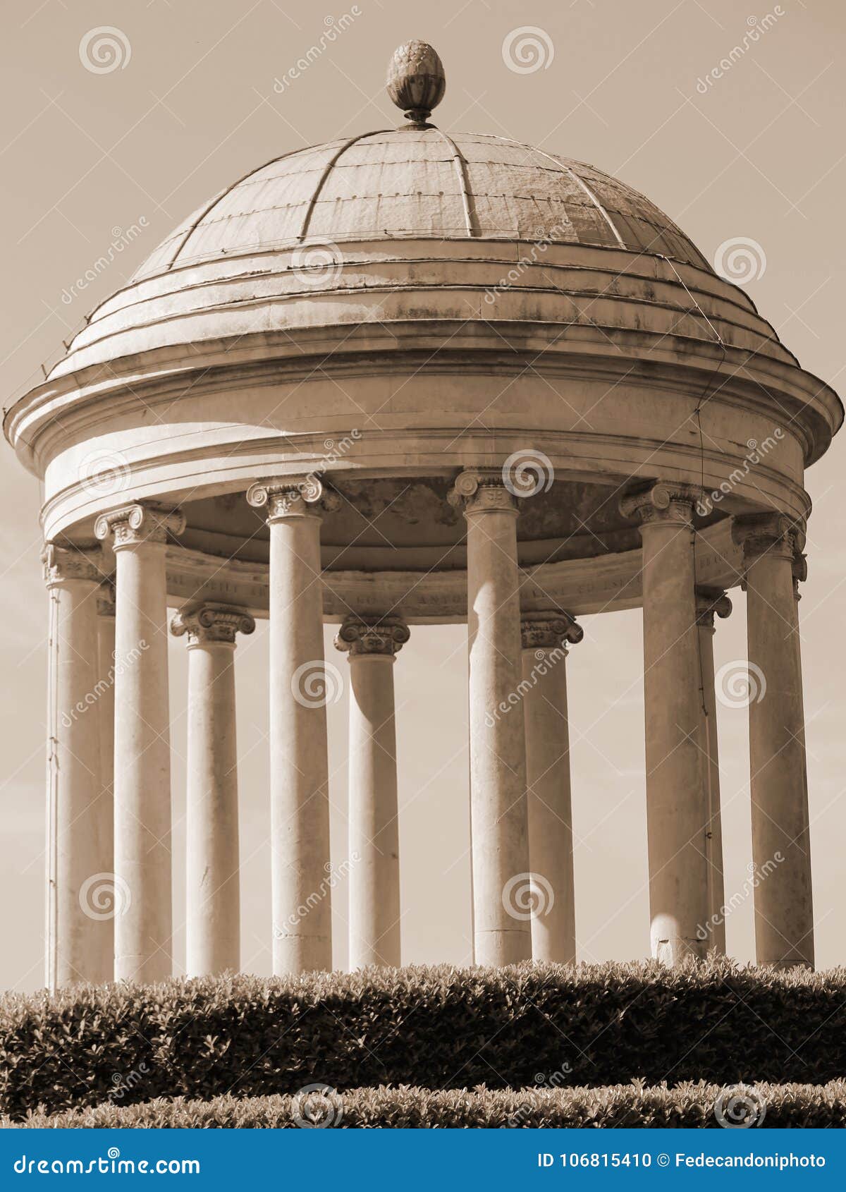 Ancient Temple with Dome with Sepia Effect Stock Photo - Image of greek ...