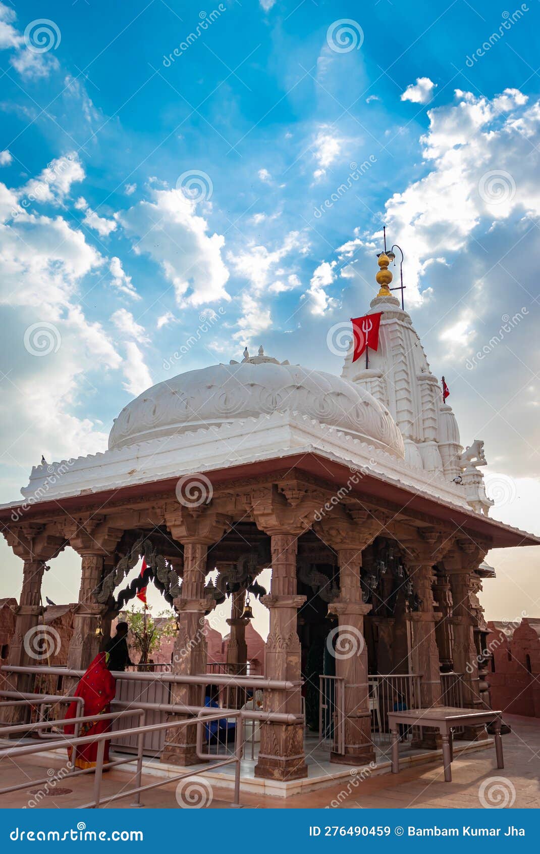 Ancient Temple with Dramatic Bright Blue Sunset Sky at Evening Stock ...