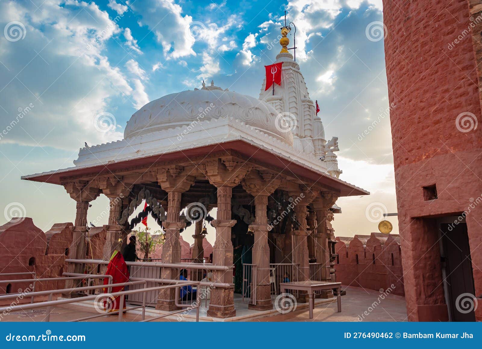 Ancient Temple with Dramatic Bright Blue Sunset Sky at Evening Stock ...