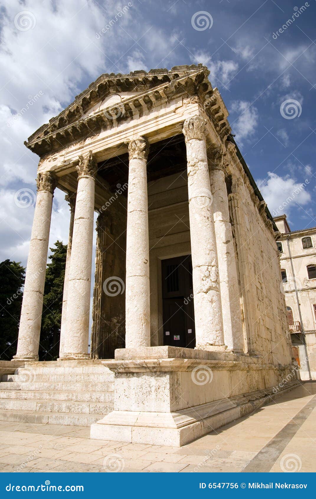 Ancient Temple of Emperor Augustus in Pula Stock Photo - Image of style ...
