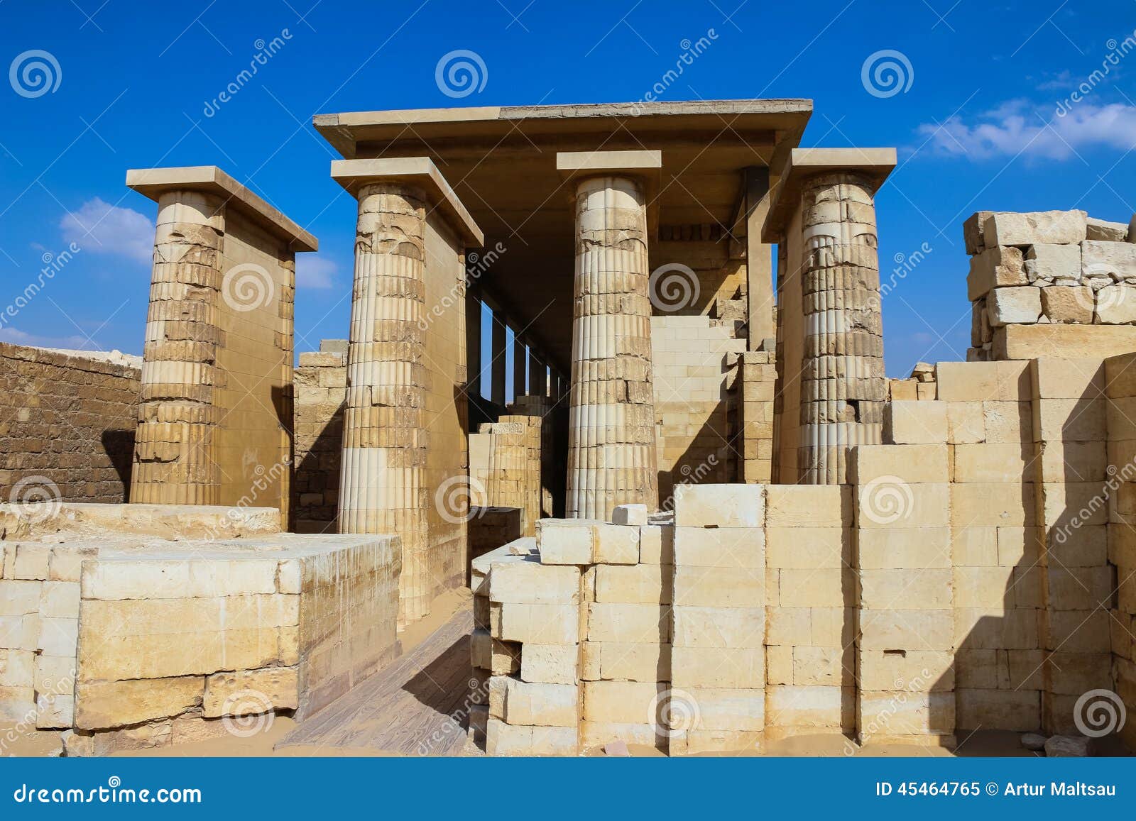 Ancient Temple Near the Pyramid of Djoser. Egypt. Stock Image - Image ...