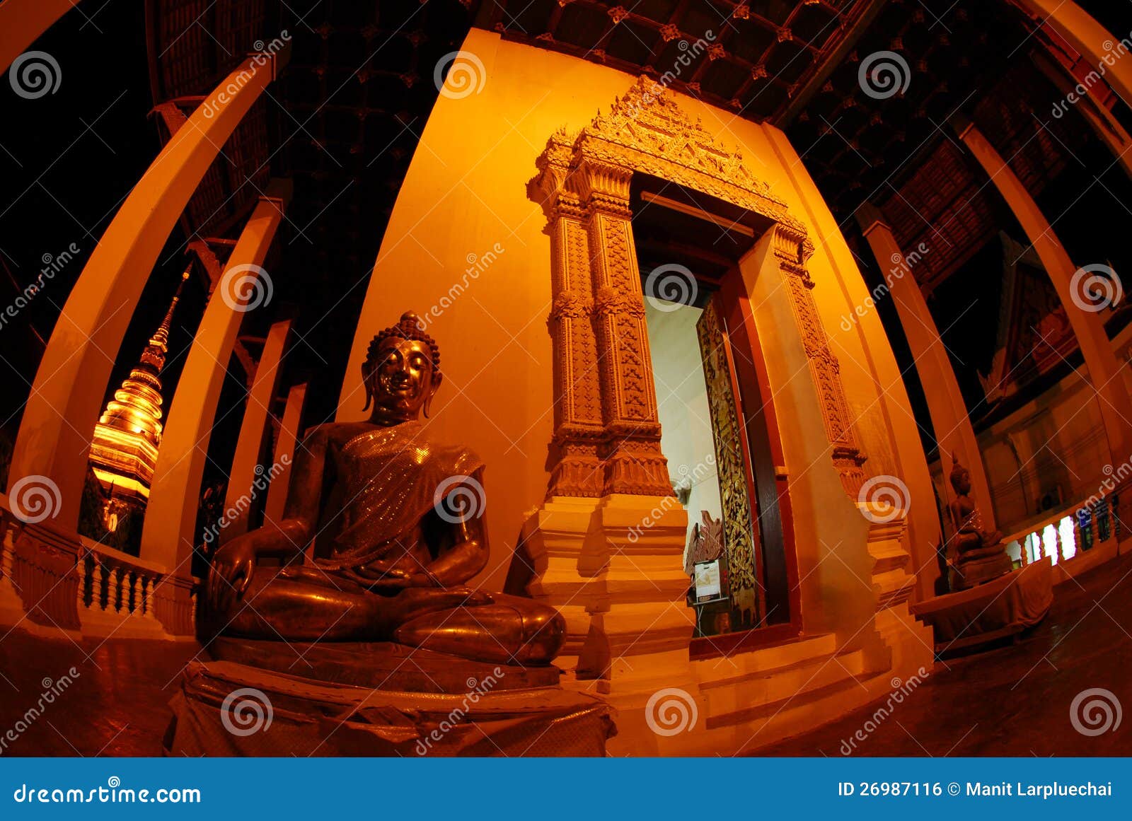 Ancient temple at night . stock photo. Image of national - 26987116