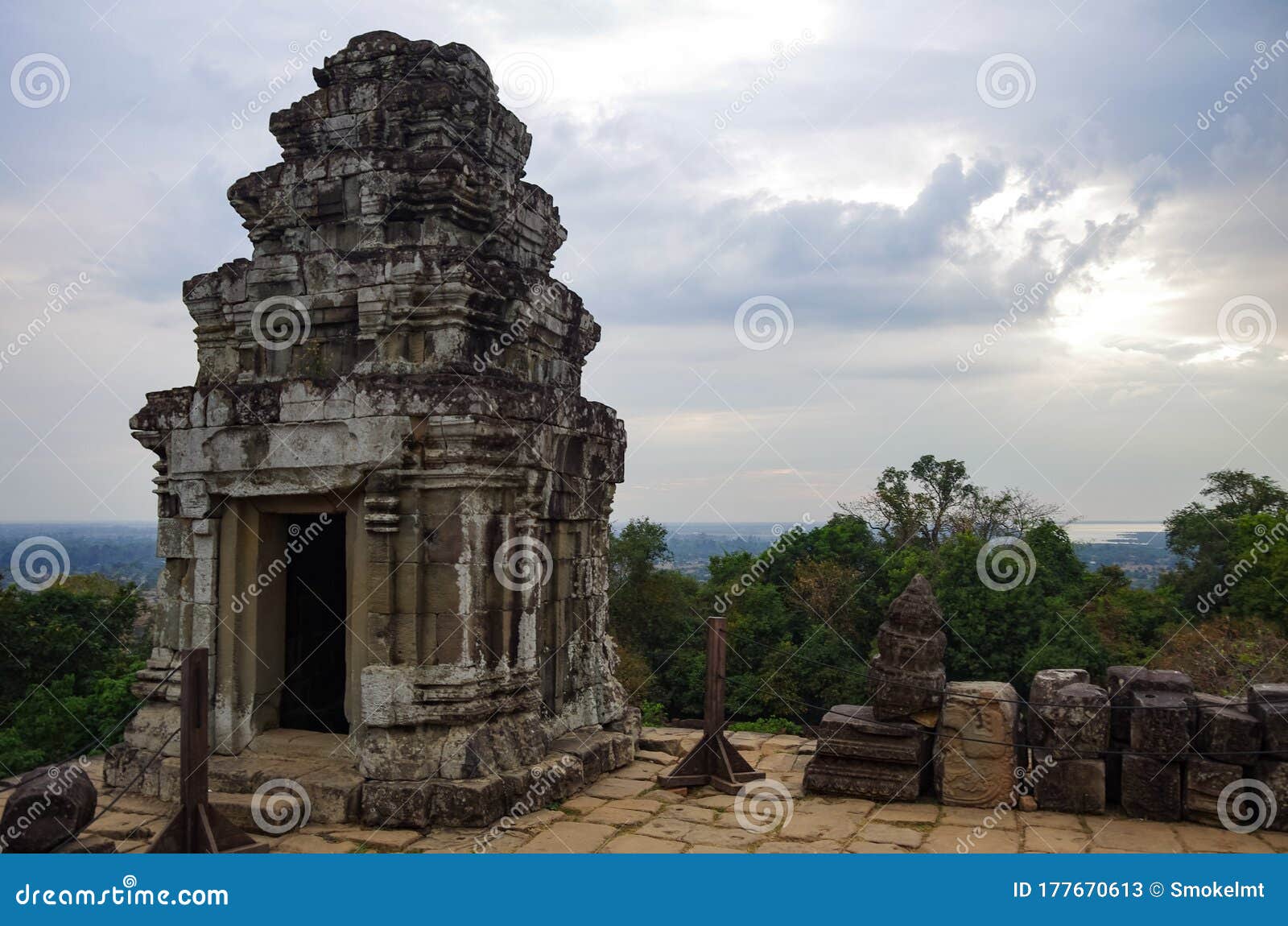 Ancient Temple Phnom Bakheng in Angkor Wat Cambodia Stock Image - Image ...