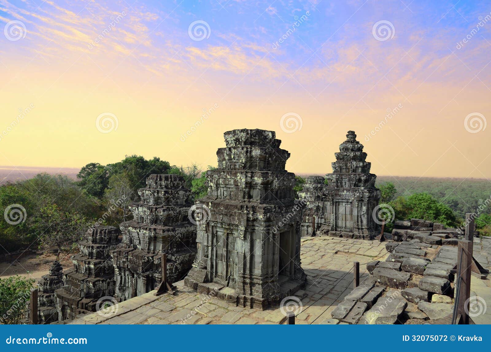 Ancient Temple Phnom Bakheng in Angkor Wat Stock Photo - Image of ...