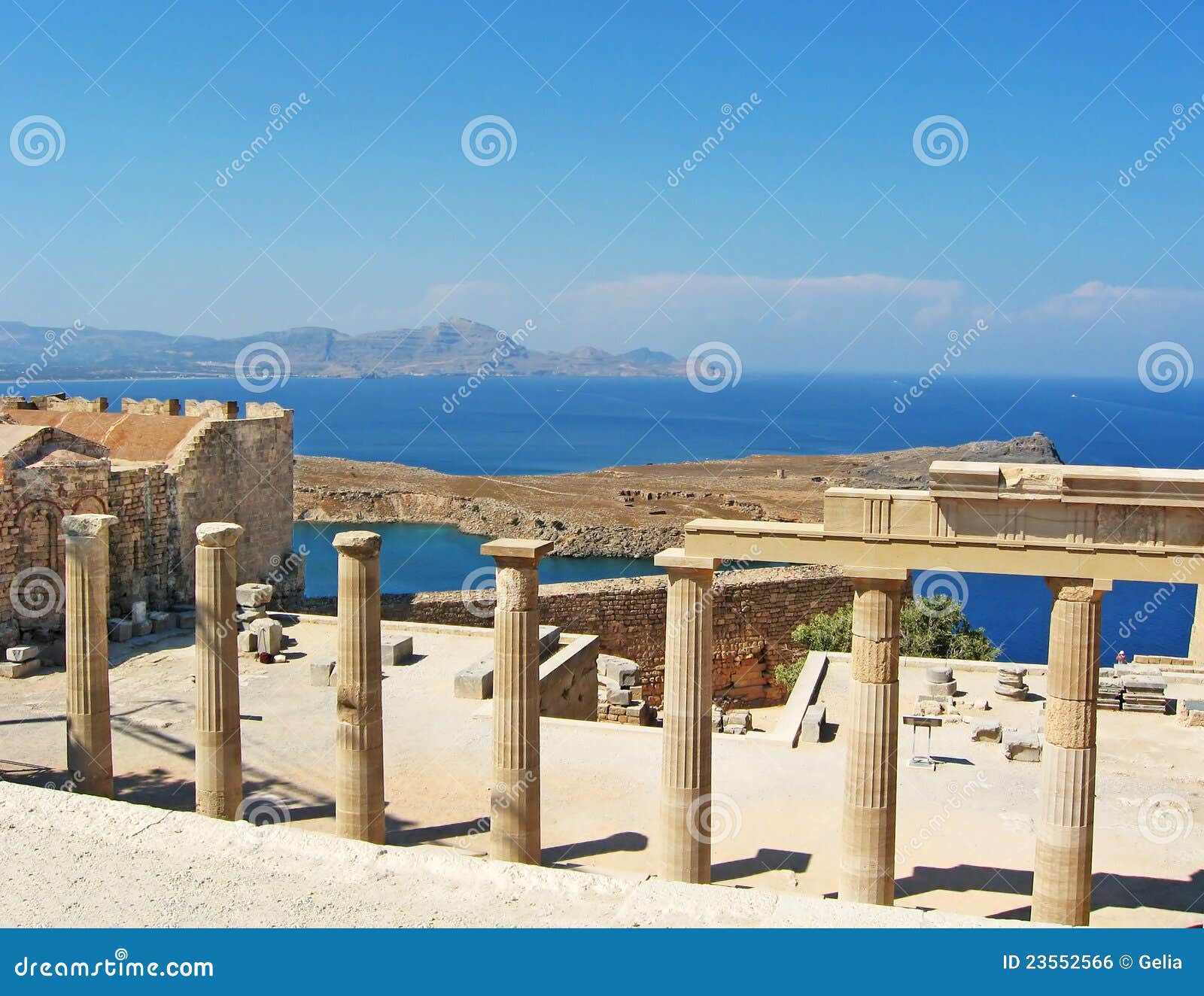 Ancient Temple Ruins in Rhodos Stock Photo - Image of myth, palace ...