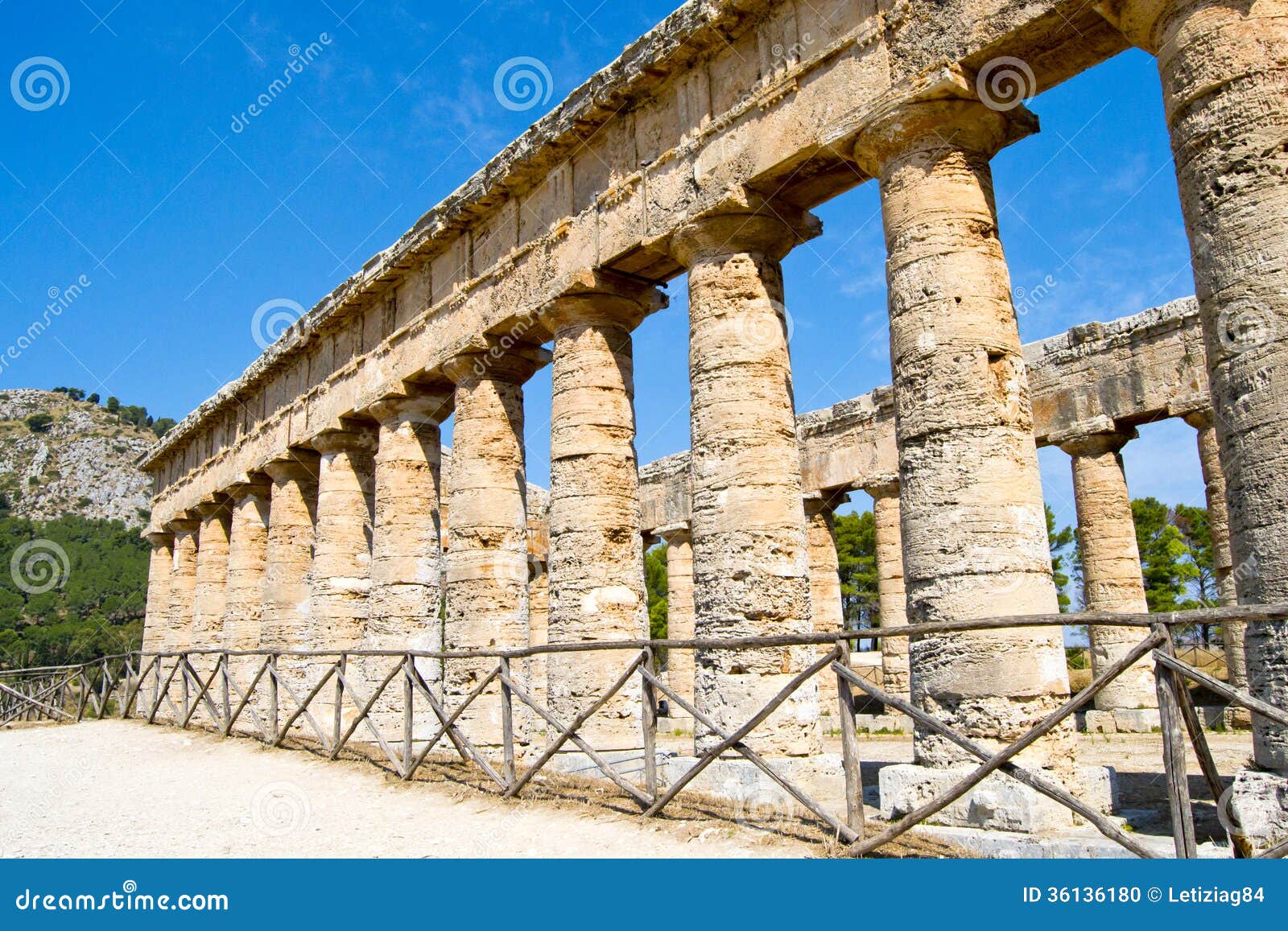 Ancient Temple of Segesta in the Valley Stock Photo - Image of columns ...