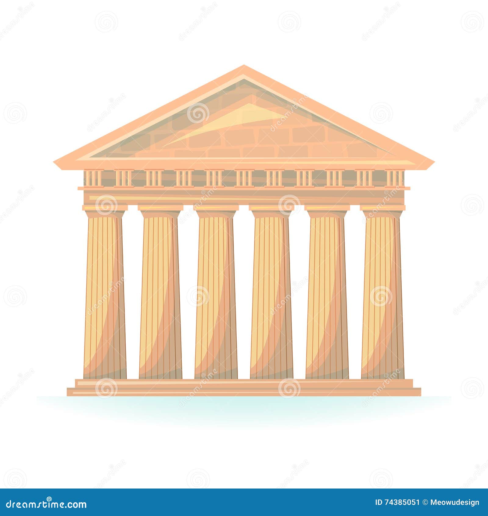 Ancient Temple Vector Illustration Stock Vector - Illustration of doric ...