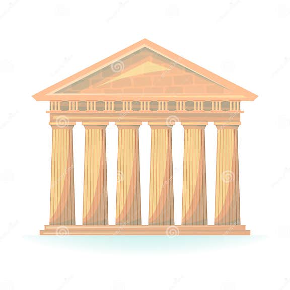Ancient Temple Vector Illustration Stock Vector - Illustration of doric ...
