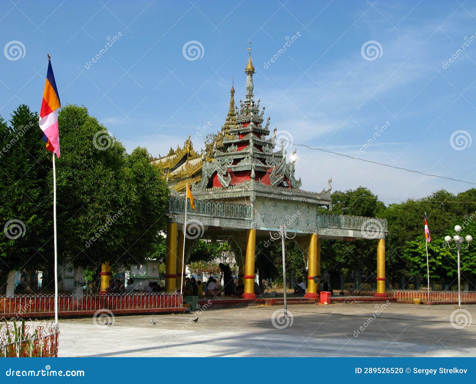 The Ancient Temple in Yangon, Rangoon, Myanmar Stock Photo - Image of ...