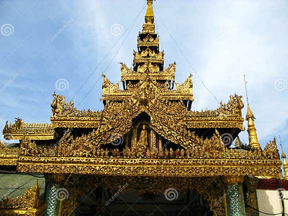 The Ancient Temple in Yangon, Rangoon, Myanmar Stock Photo - Image of ...