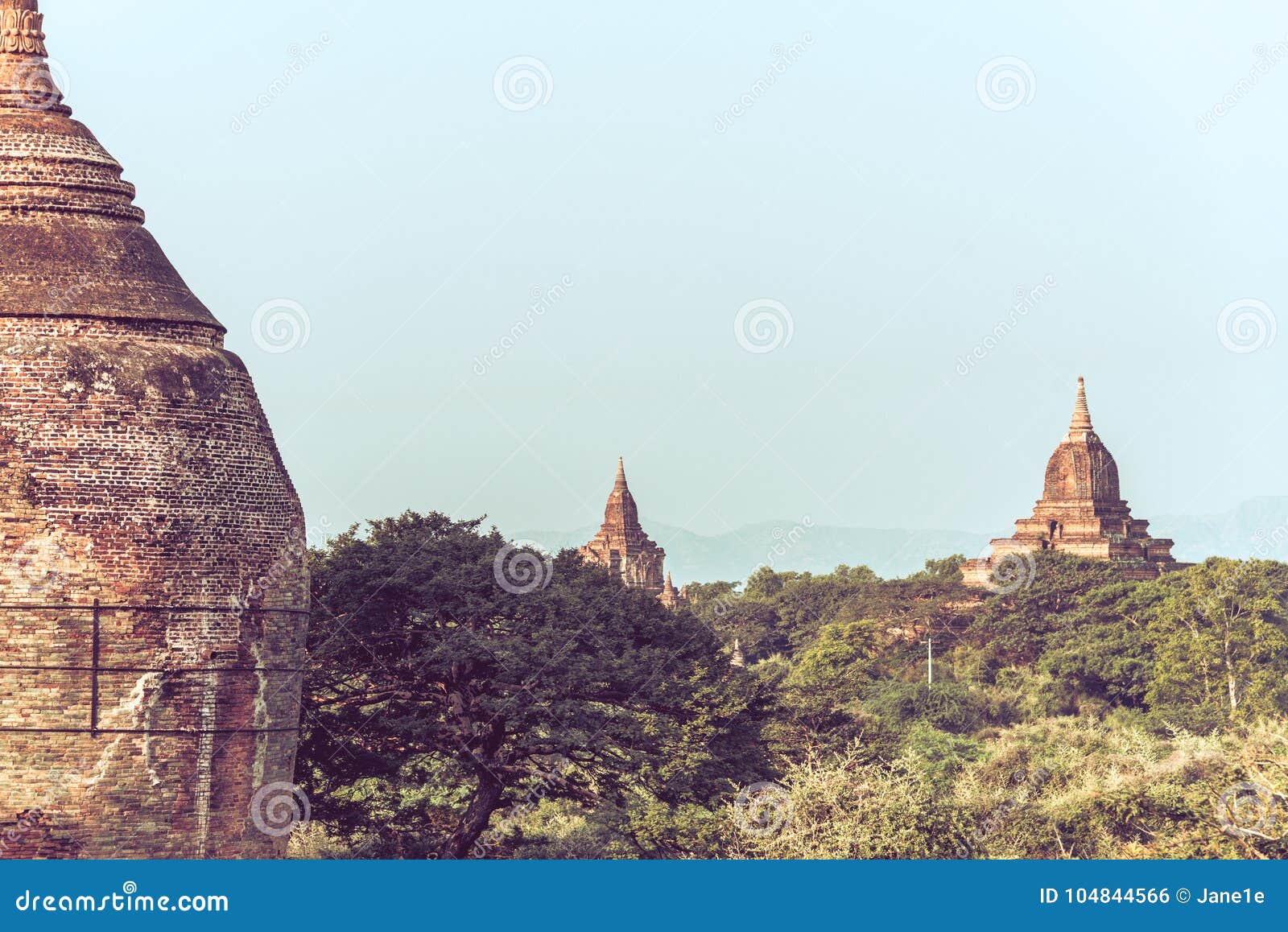 Ancient temples in Bagan. stock photo. Image of landscape - 104844566