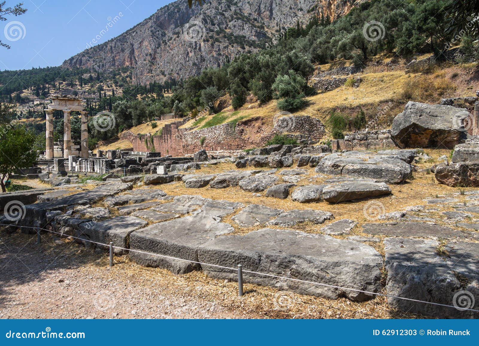 Ancient Temples of Delphi, Greece Stock Image - Image of apollon ...