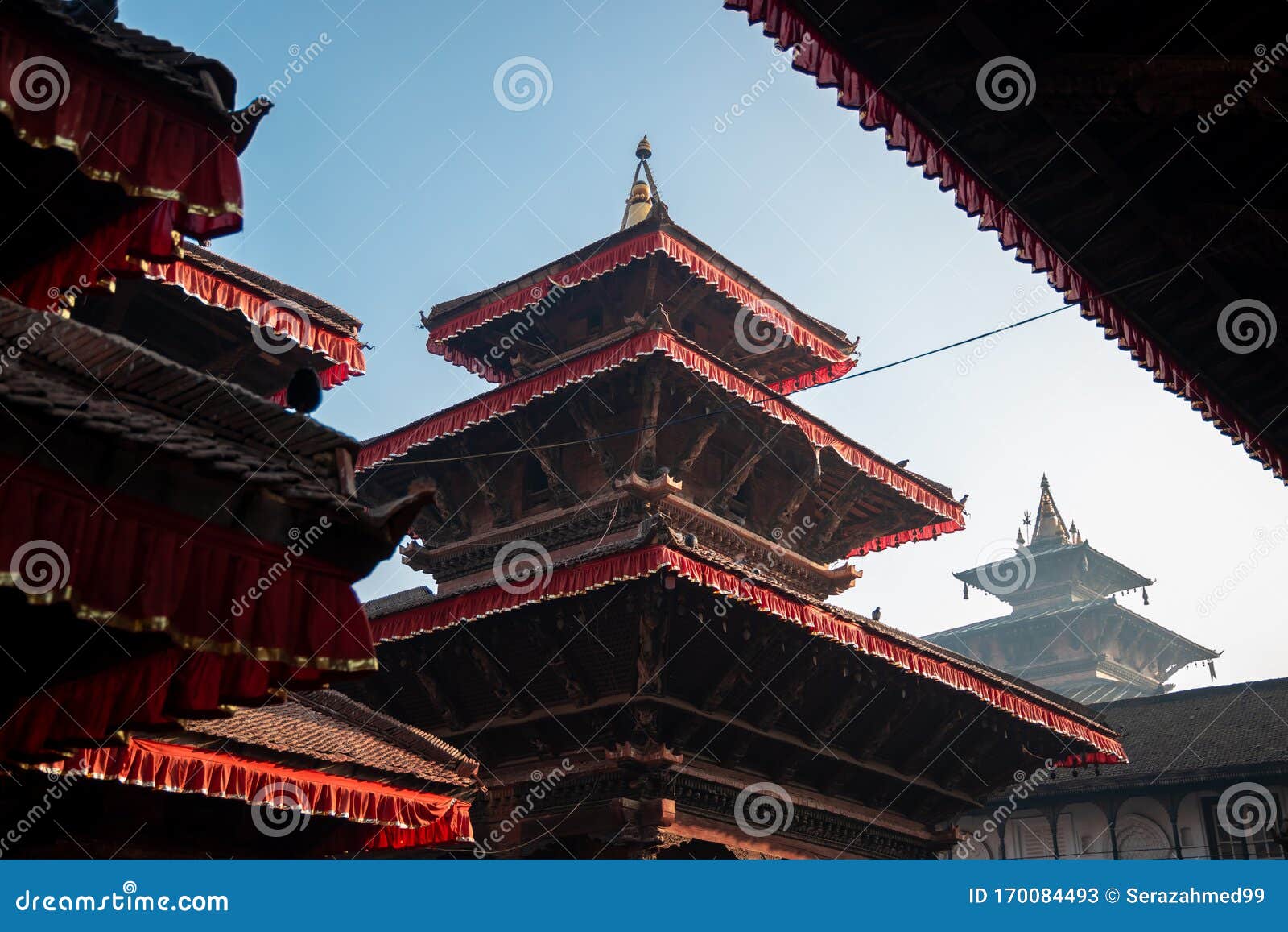 Ancient Temples at Kathmandu Durbar Square in Nepal Stock Image - Image ...