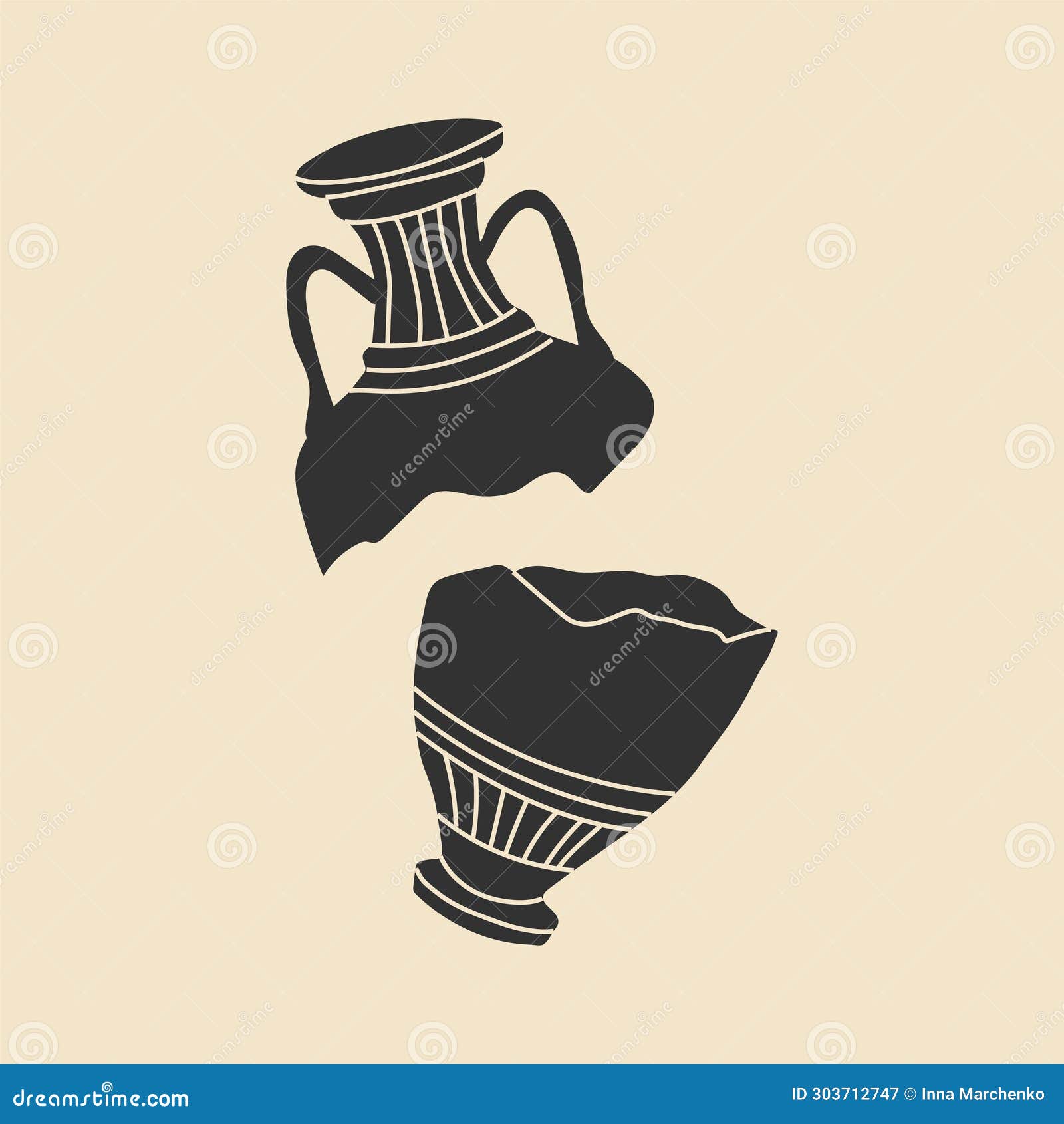 Ancient Terracotta Vase, Ornate Indigenous Culture Cartoon Vector ...
