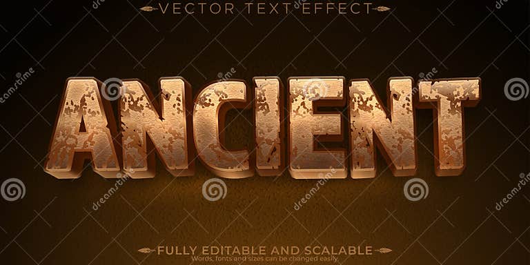Ancient Text Effect Editable History and Old Text Style Stock Vector ...