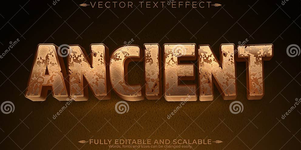Ancient Text Effect Editable History and Old Text Style Stock Vector ...
