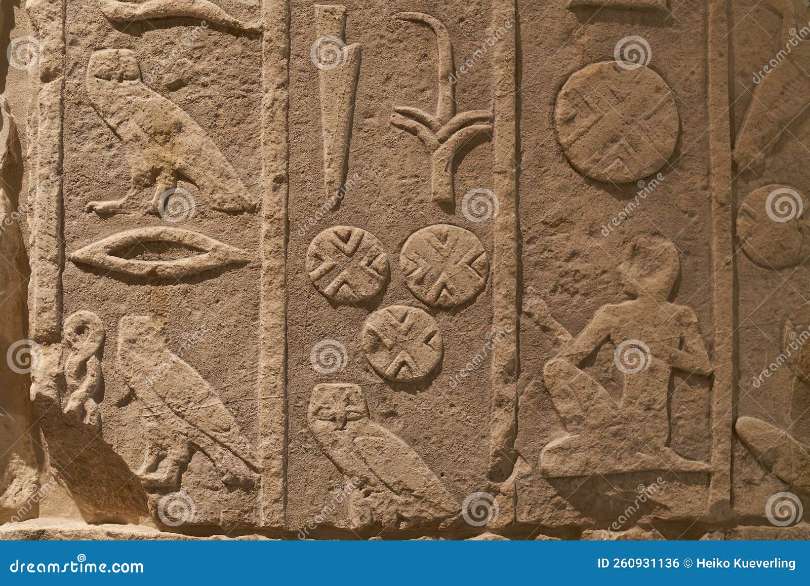 Ancient Text in the Form of Egyptian Hieroglyphics on a Wall Stock ...