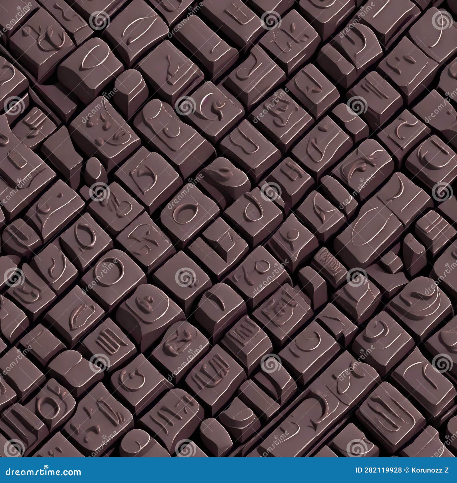 The Ancient Texture of Many Forms Chocolate Bars. Stock Illustration ...