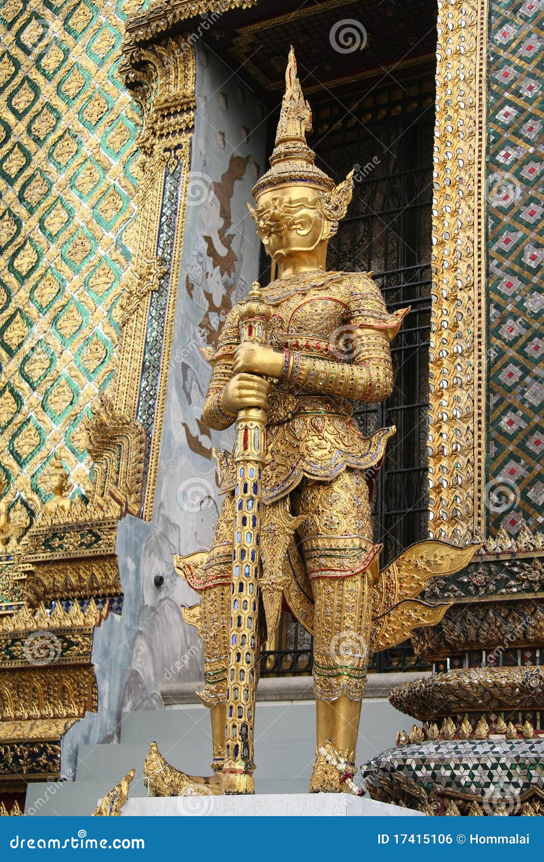 Ancient Thai Golden Demon in Temple Stock Photo - Image of largest ...