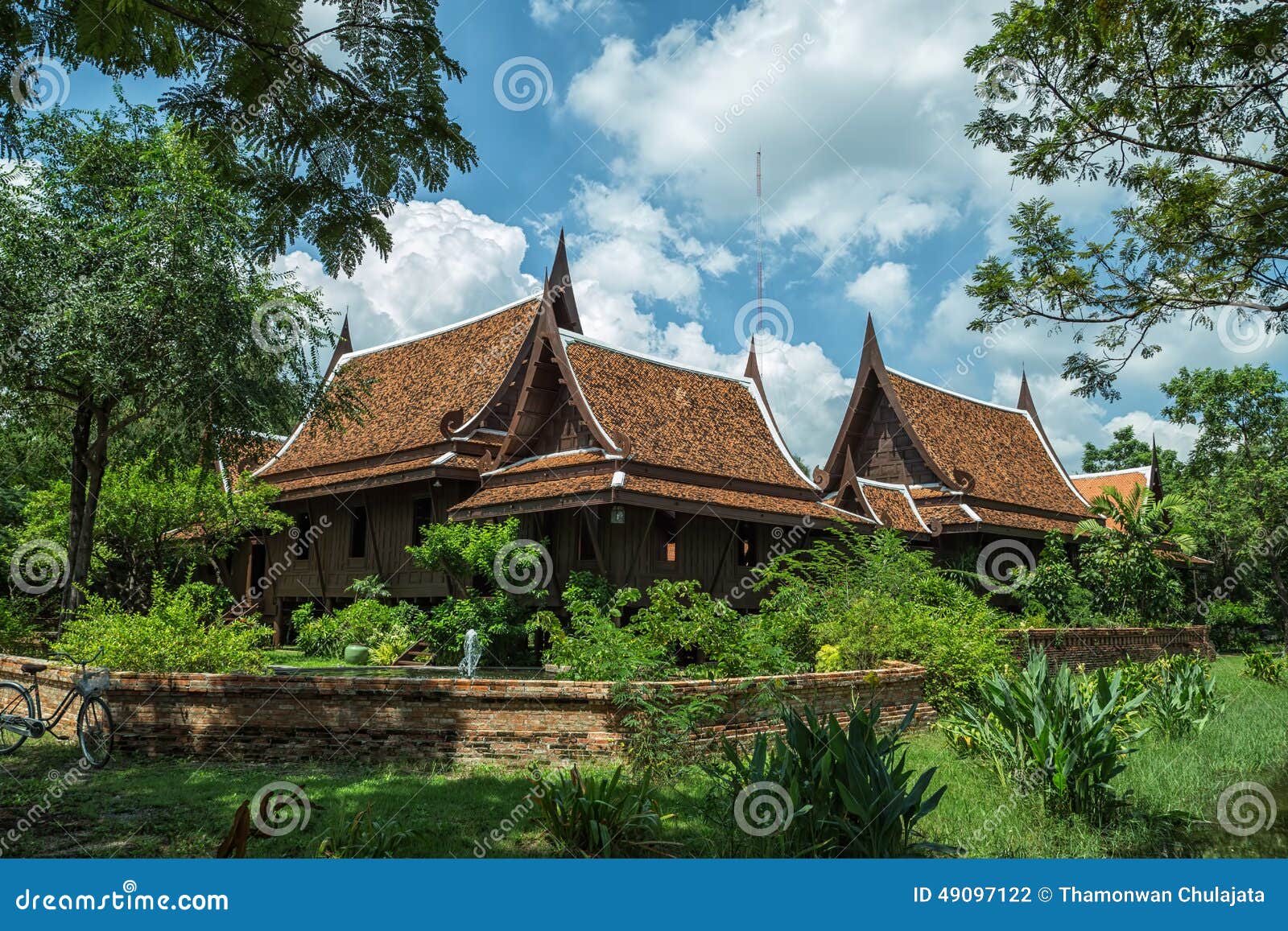Ancient Thai house stock photo. Image of outdoor, tree - 49097122