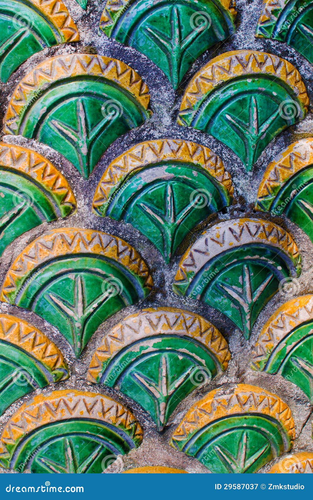 Ancient Thai Pattern on Buddha Temple Wall Stock Image - Image of ...