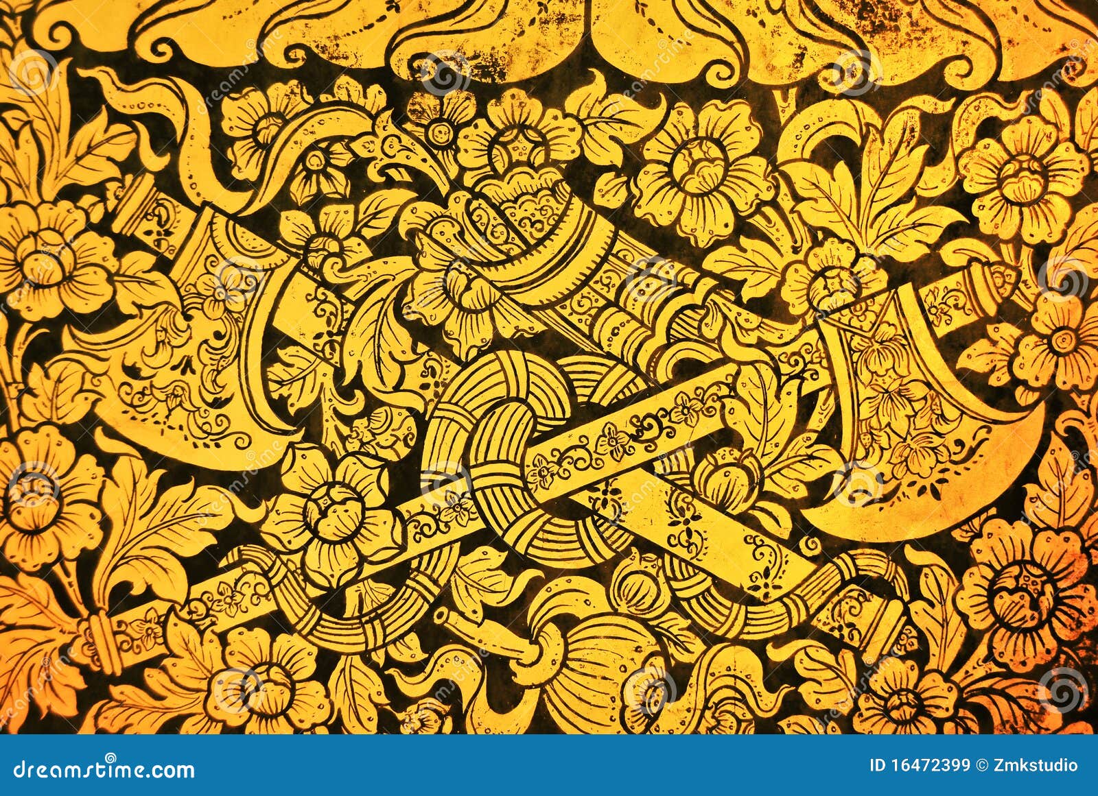 Ancient Thai Pattern on Wall Stock Image - Image of dragon, antique ...