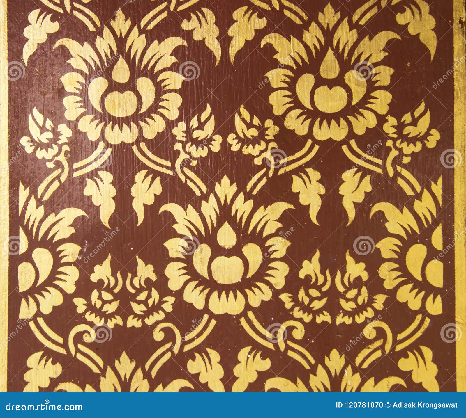 Ancient Thai Pattern on Wall in Thailand Buddha Temple Stock Photo ...