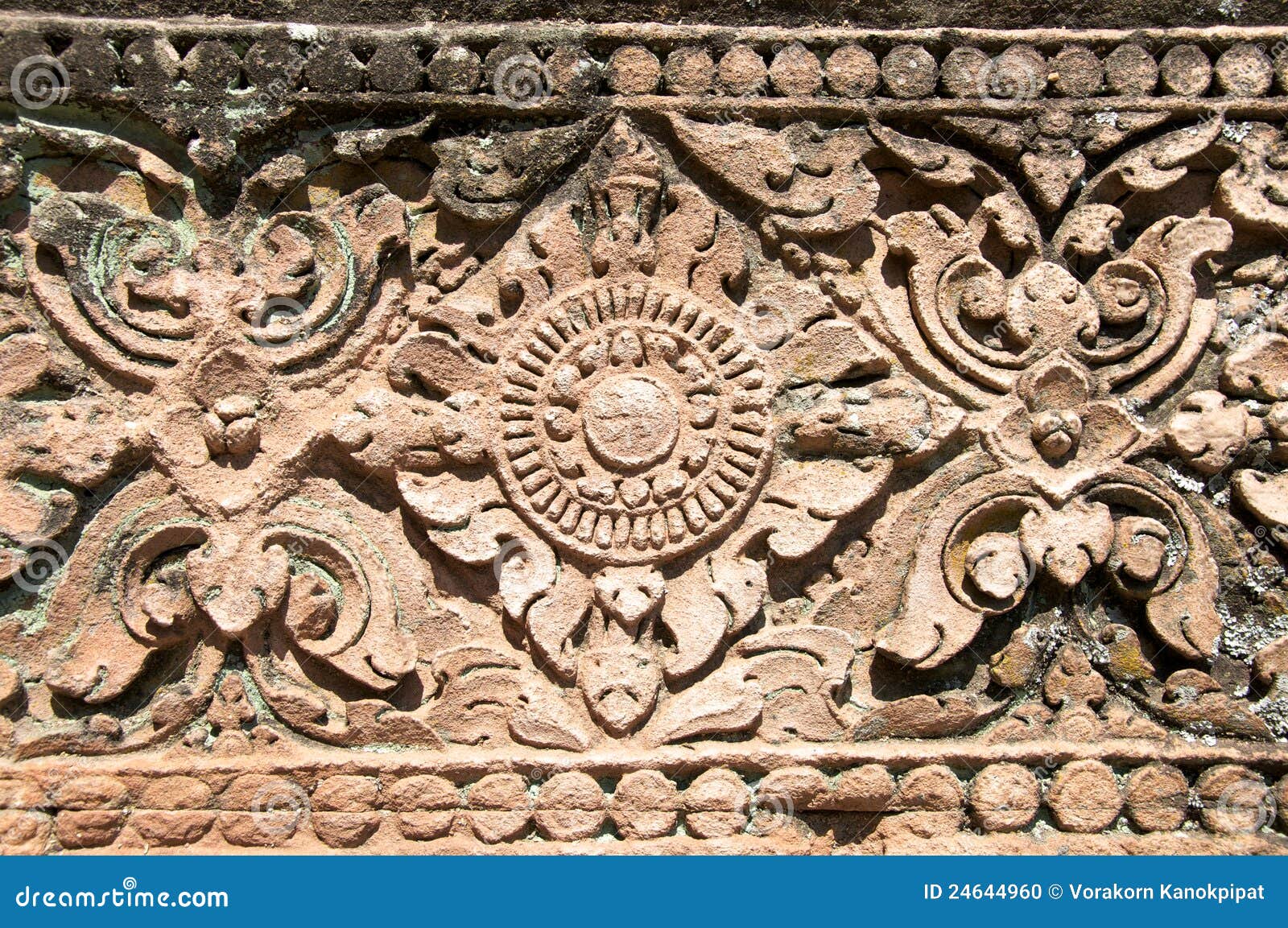 Ancient Thai Stone Crave Pattern Stock Photo - Image of buddhism ...