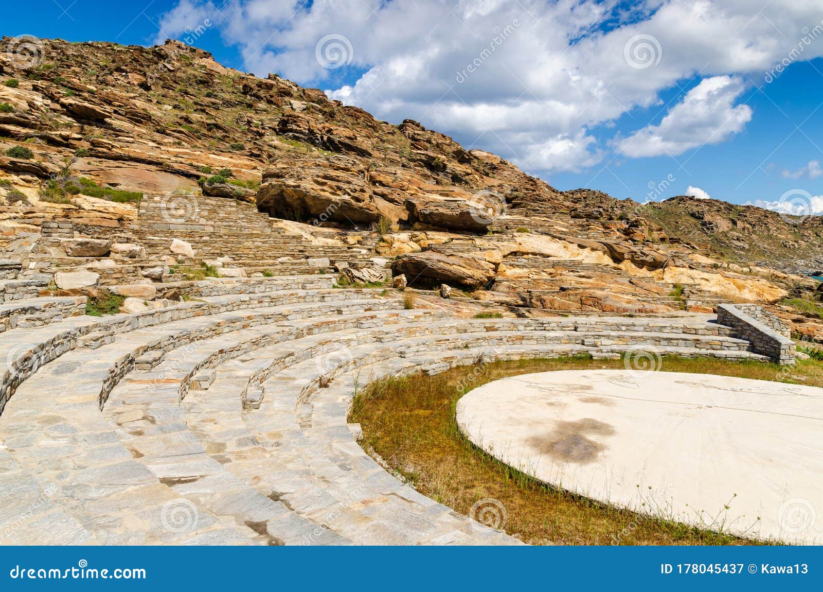 Ancient Theater on the Island of Paros. Stock Image - Image of vacation ...