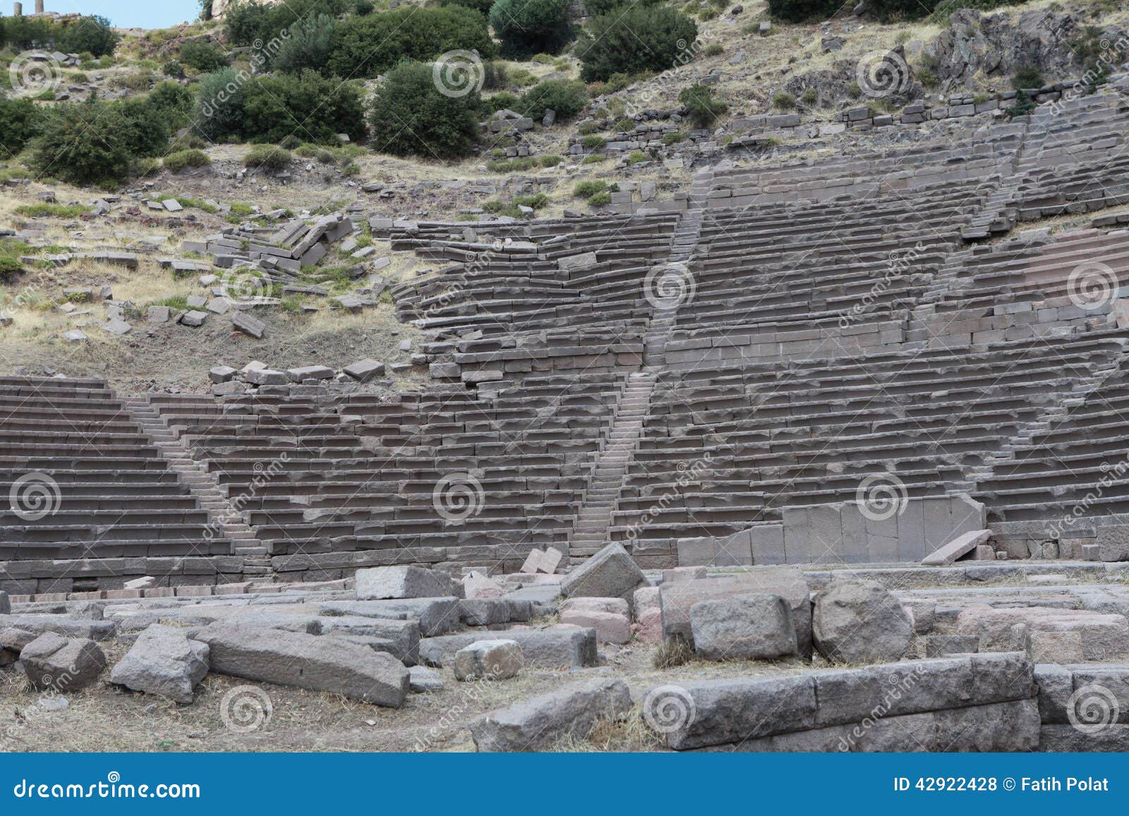 The ANCIENT THEATRE of ASSOS, TURKEY. Stock Photo - Image of ...