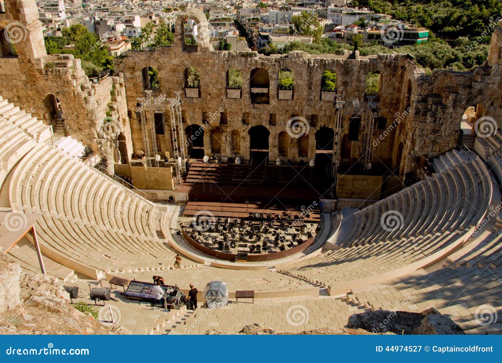 Ancient theatre in Athens stock image. Image of shape - 44974527