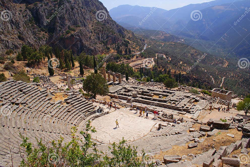 Ancient Theatre in Delphi, Greece Stock Photo - Image of monument ...