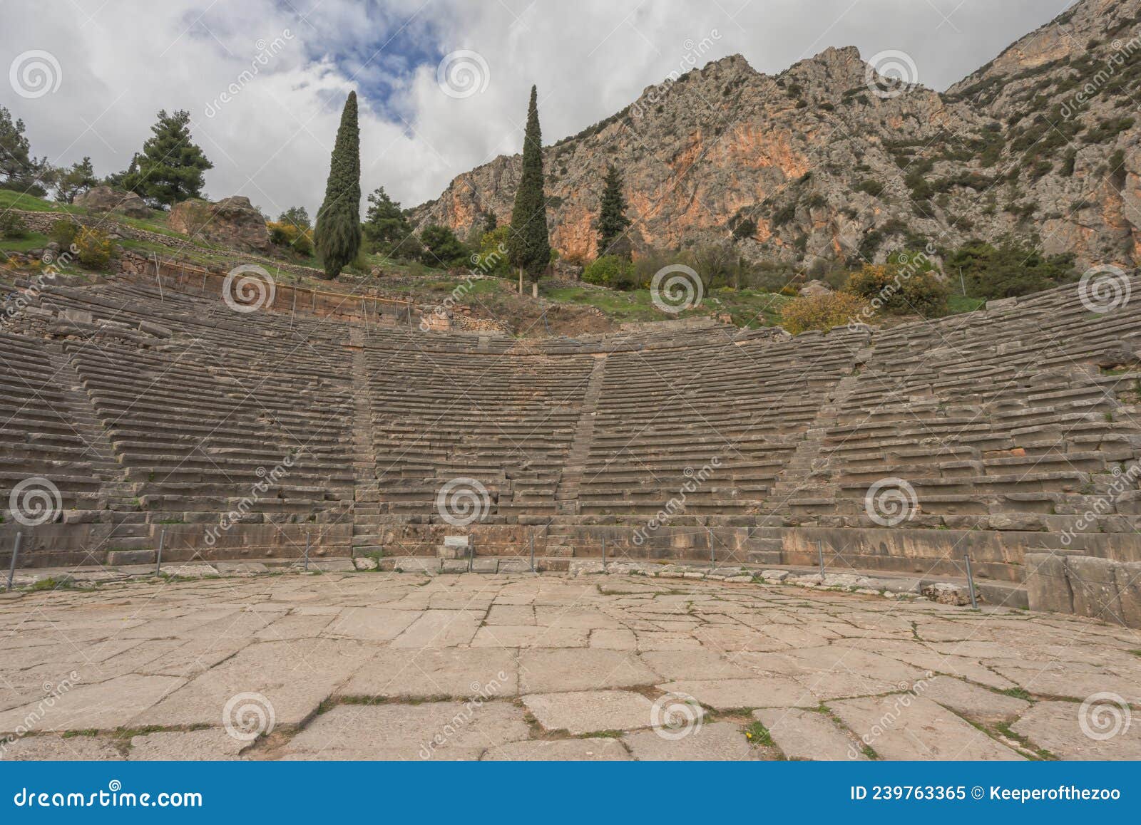 Ancient Theatre of Delphi, Greece Stock Image - Image of historic ...