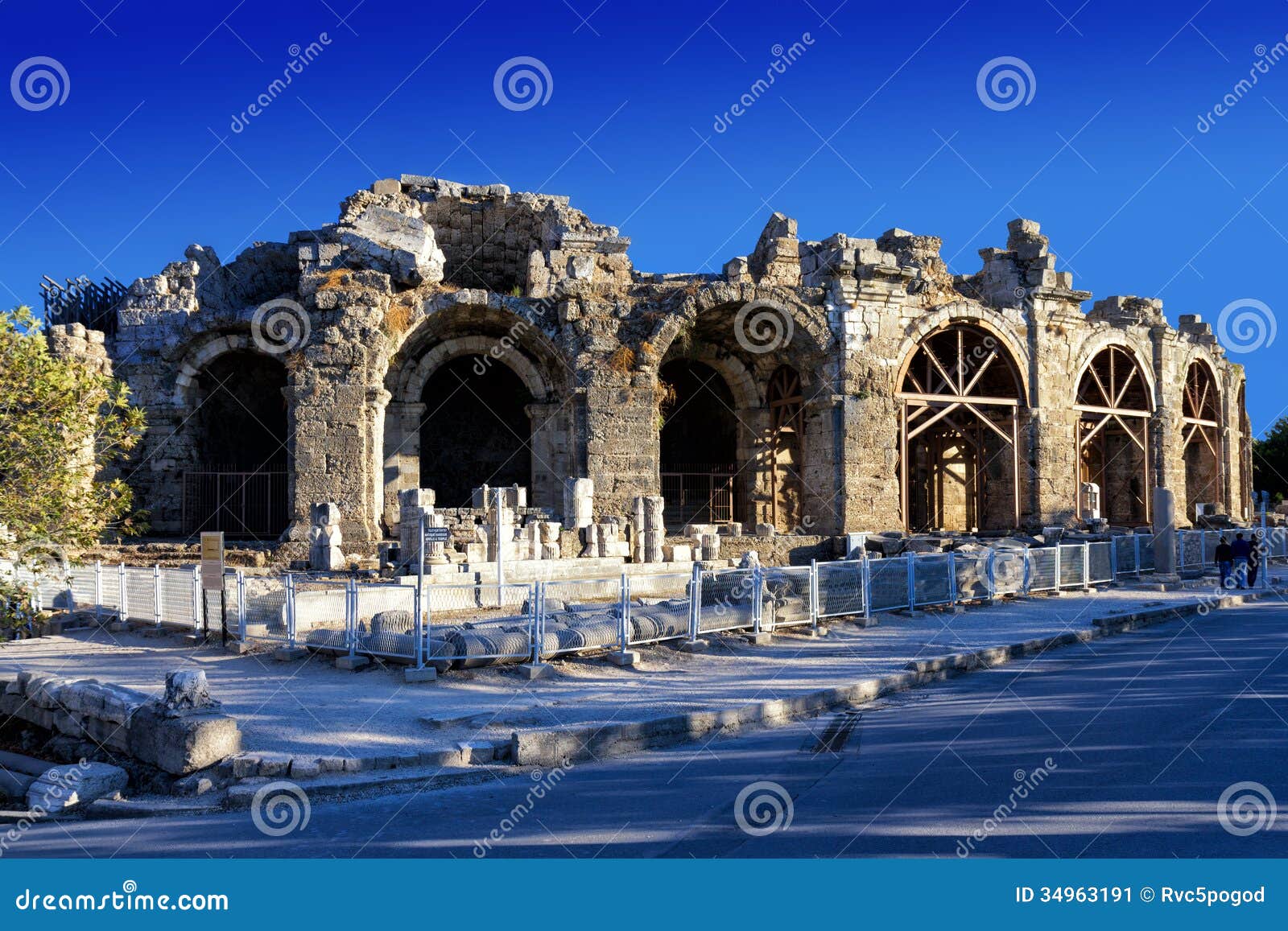 Ancient Theatre in Side, Turkey Stock Image - Image of classical, east ...