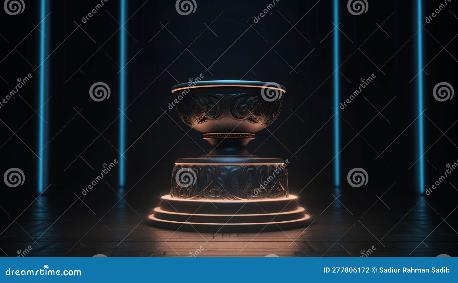 Ancient Theme Pedestal for Display Platform for Design. Blank Product ...