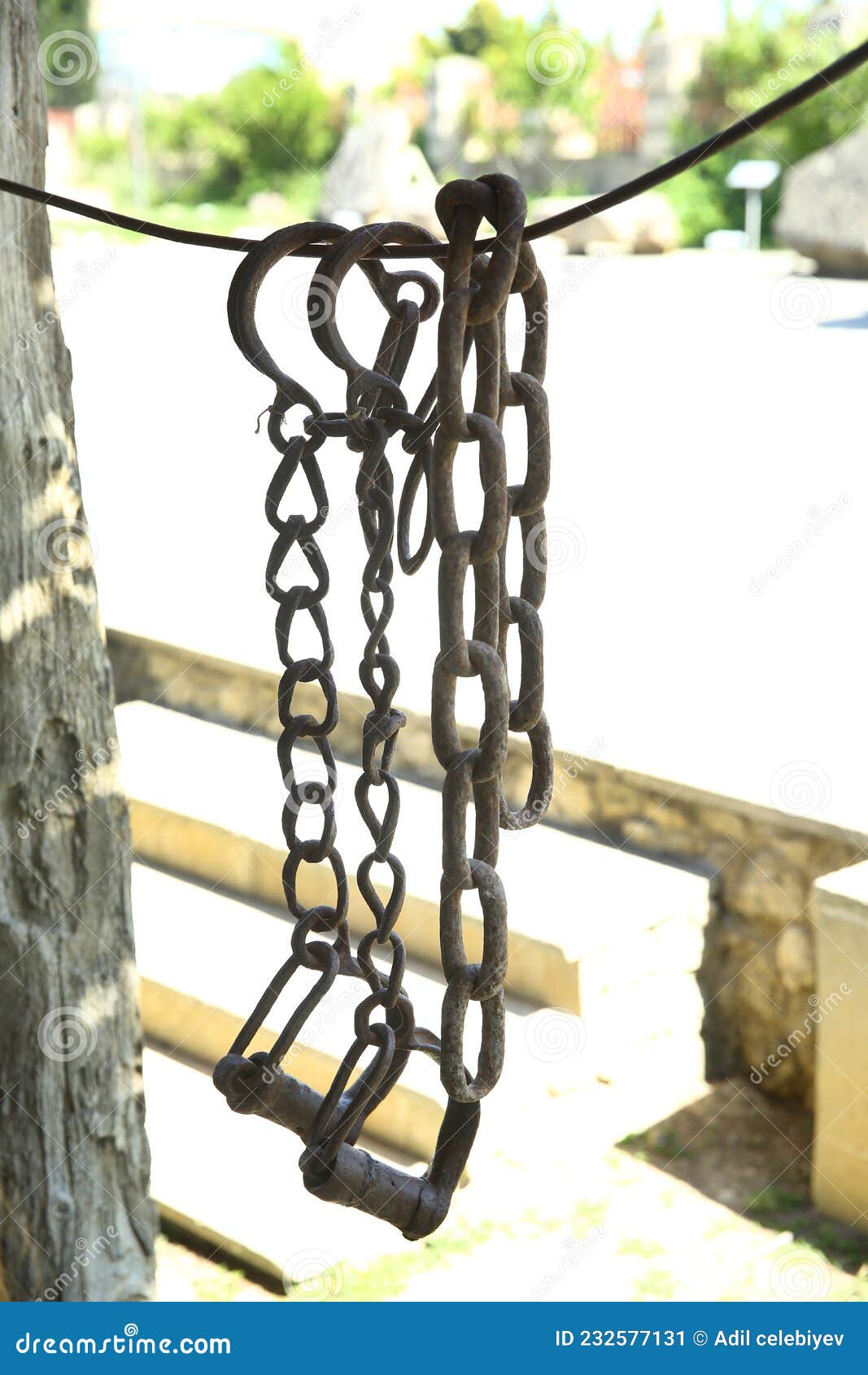 Stirrup with Which the Rider Mounts a Horse . Ancient Thick Chains ...