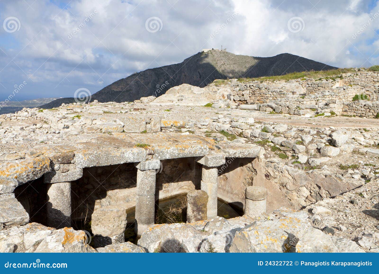 Ancient Thira at Santorini, Greece Stock Photo - Image of historic ...
