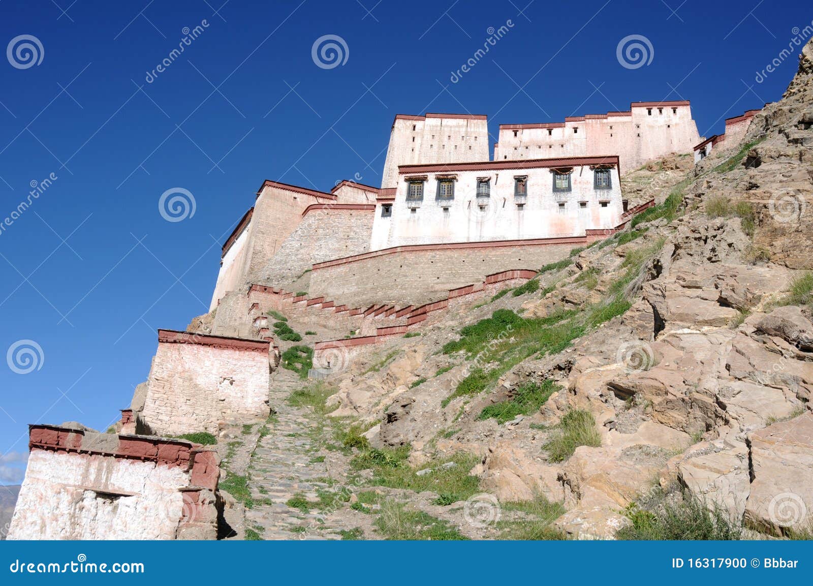 Ancient Tibetan castle stock photo. Image of rocks, fortress - 16317900