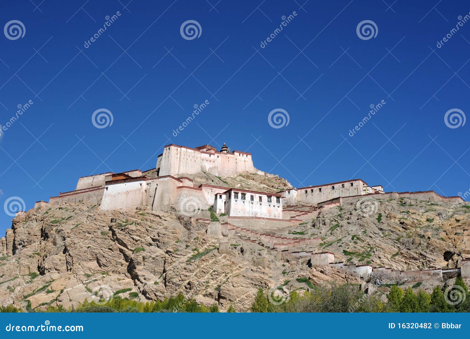 Ancient Tibetan castle stock photo. Image of mount, landscape - 16320482
