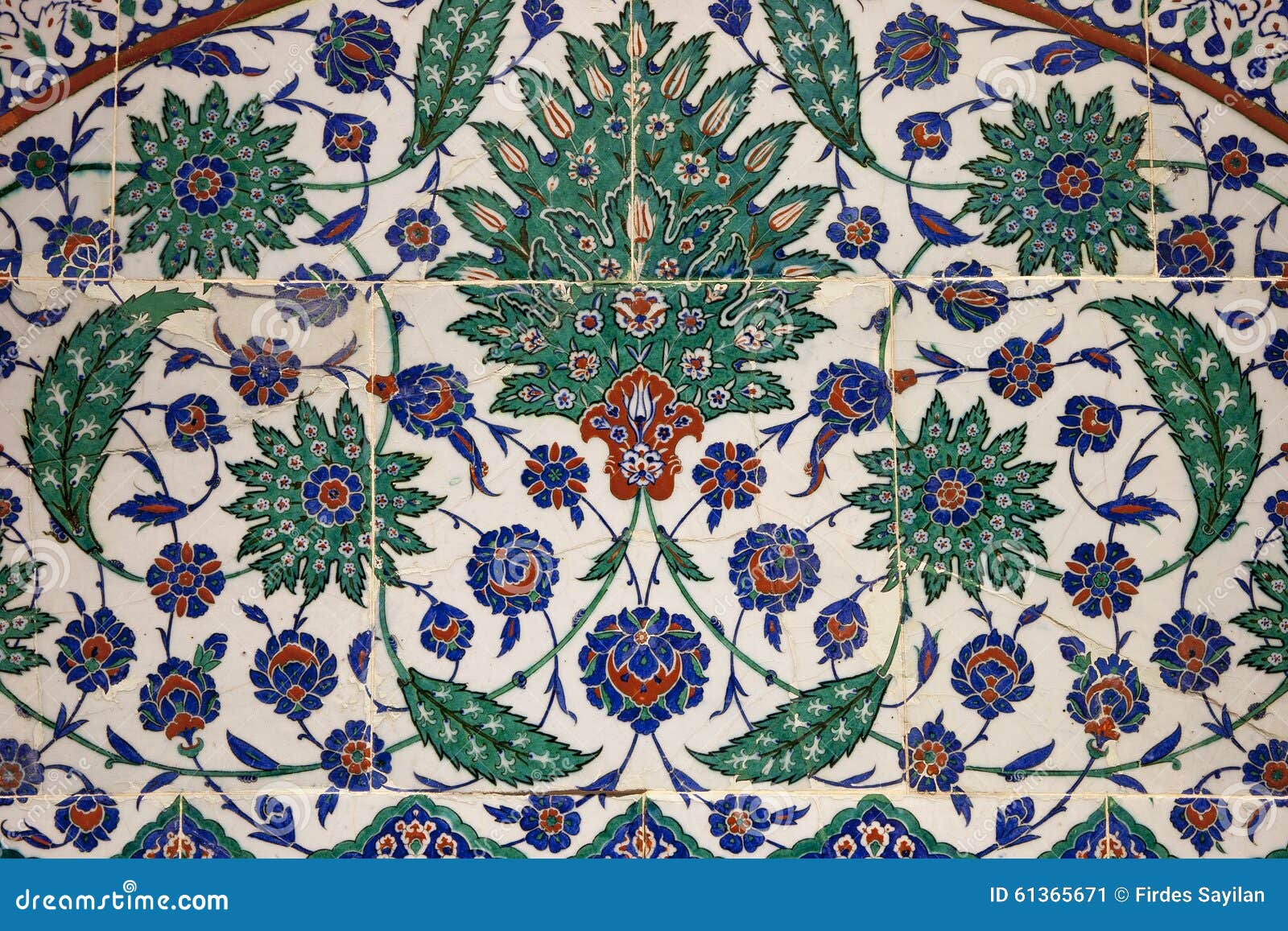 Ancient Tile Pattern on Ceramic Wall in Istanbul Archeology Muse Stock ...