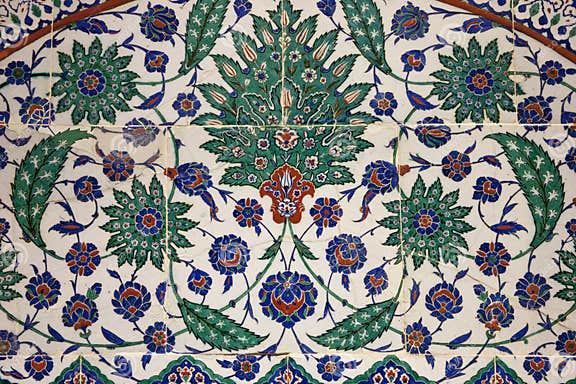 Ancient Tile Pattern on Ceramic Wall in Istanbul Archeology Muse Stock ...