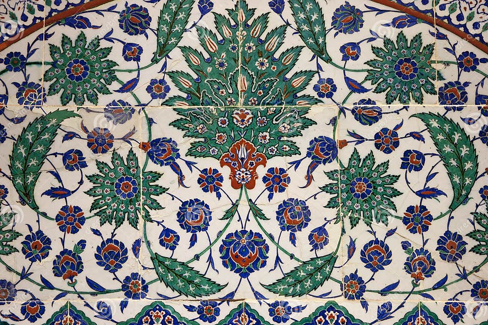 Ancient Tile Pattern on Ceramic Wall in Istanbul Archeology Muse Stock ...