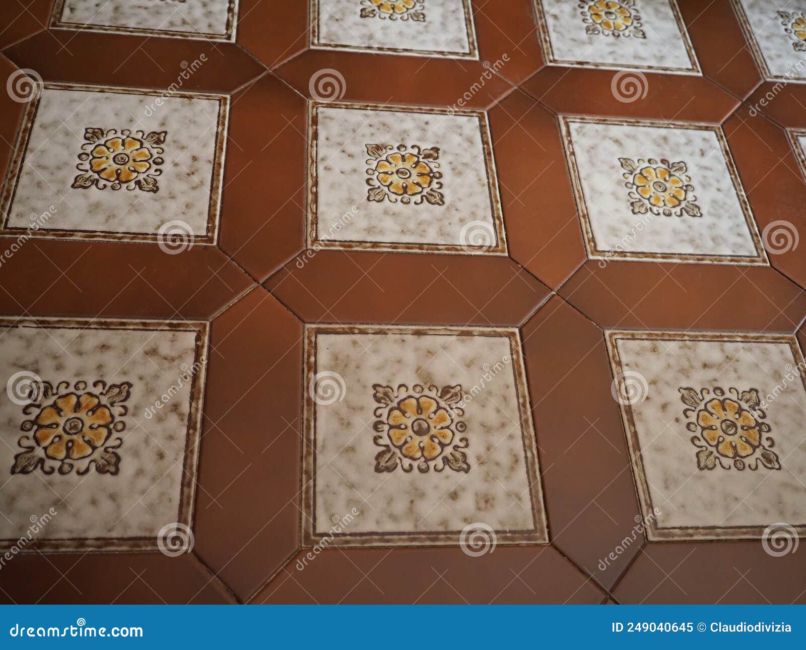 Ancient Tiled Floor Background Stock Image - Image of floor, material ...