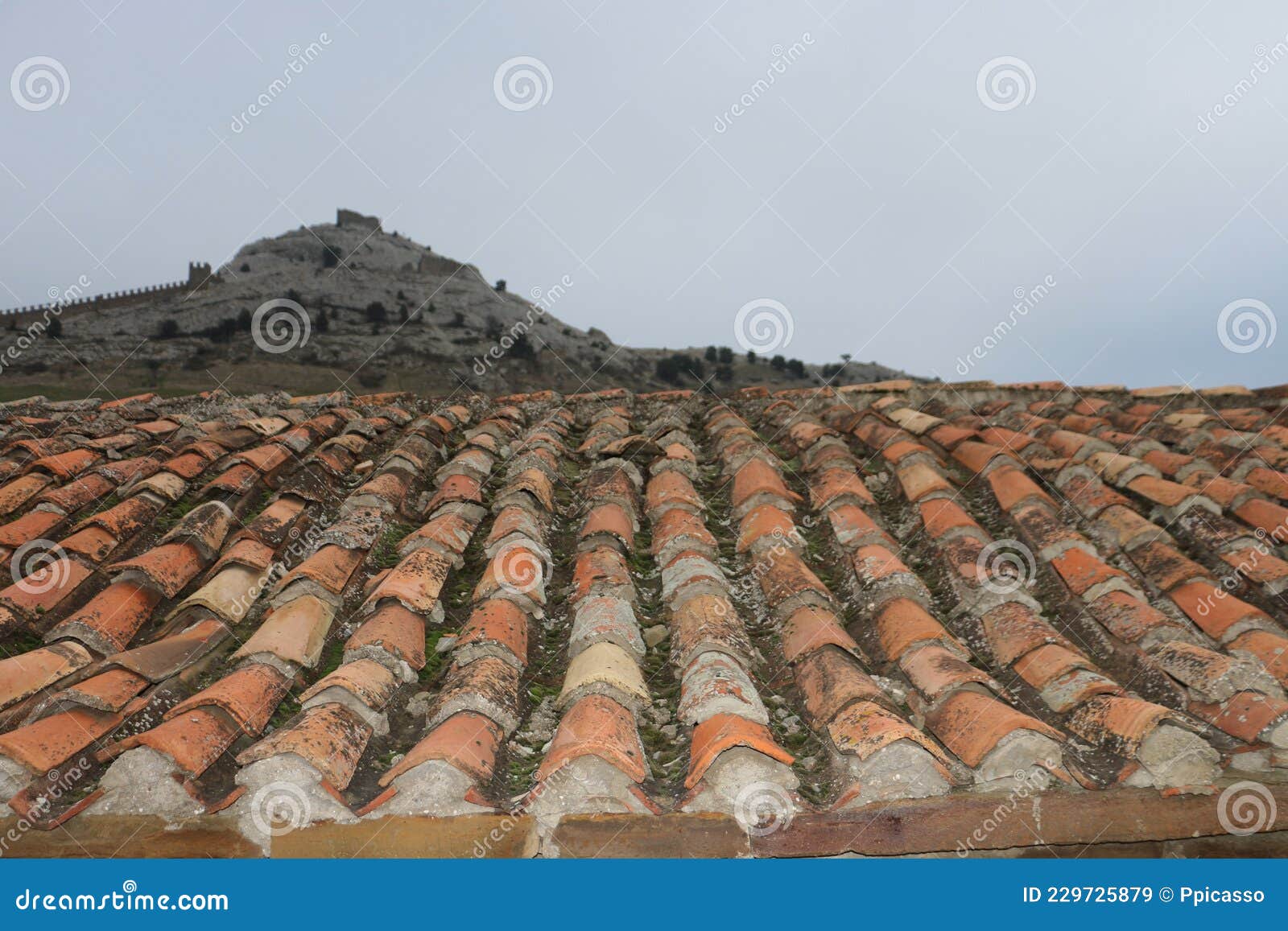 Ancient Tiles of a Medieval Castle Stock Image - Image of cover ...