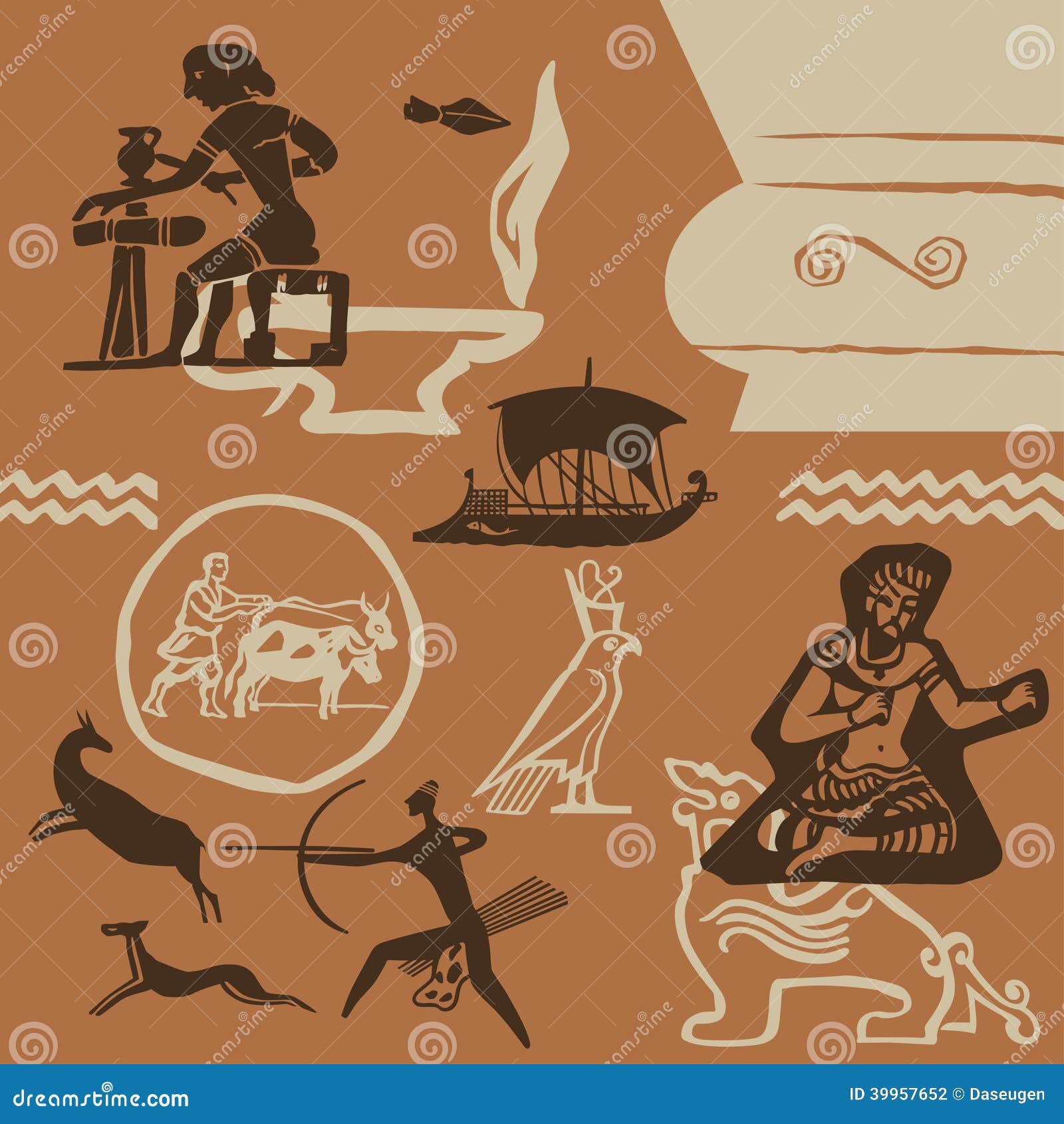 Ancient Times Vector Illustration | CartoonDealer.com #39957652