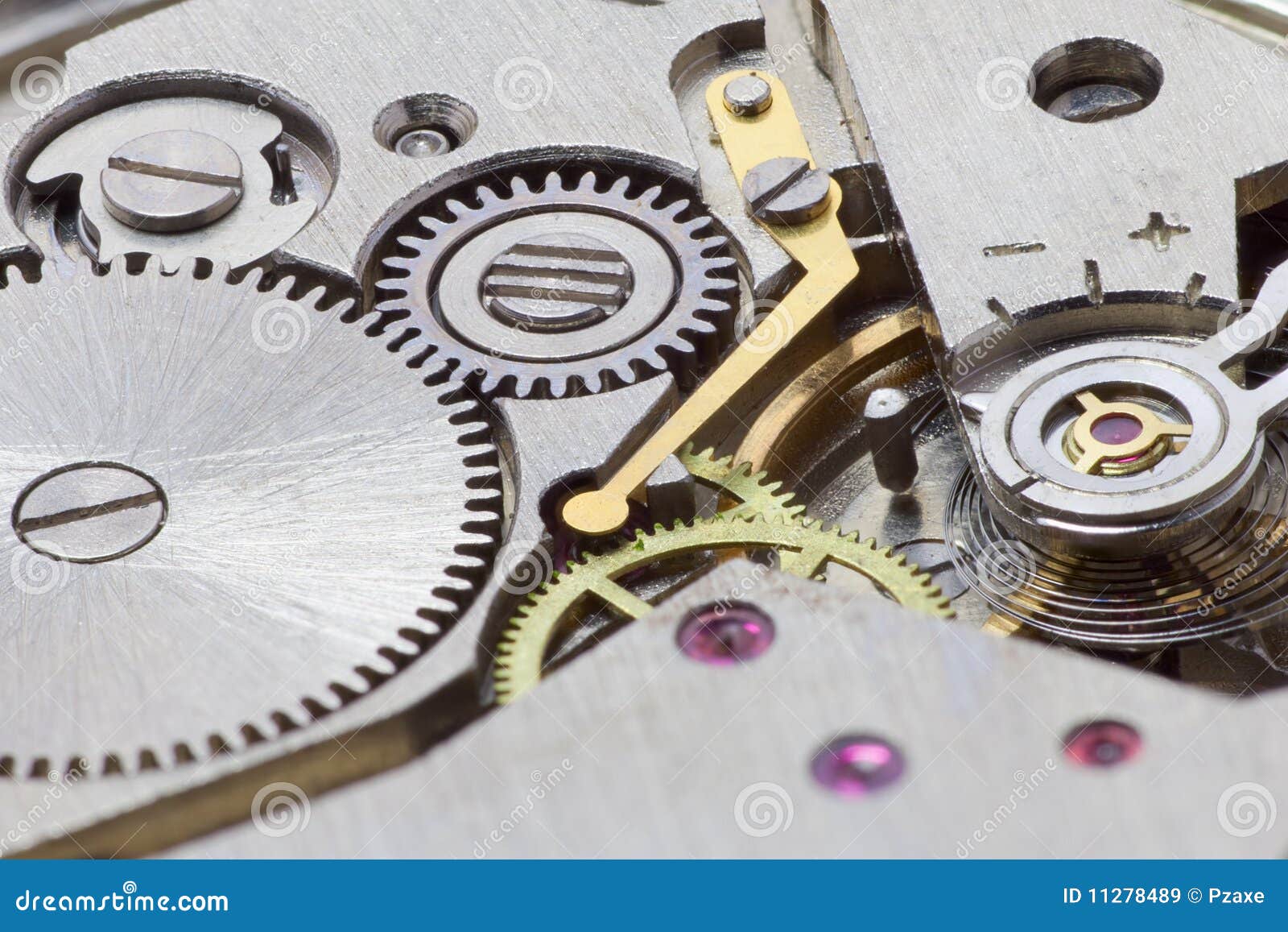 Ancient Tiny Metal Clockwork Close Up Stock Image - Image of machine ...