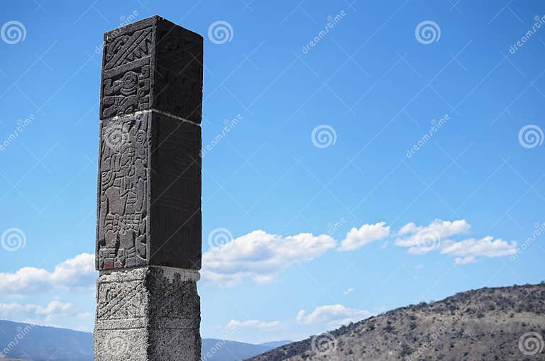 Ancient Toltec Column with Writing on it Stock Image - Image of travel ...