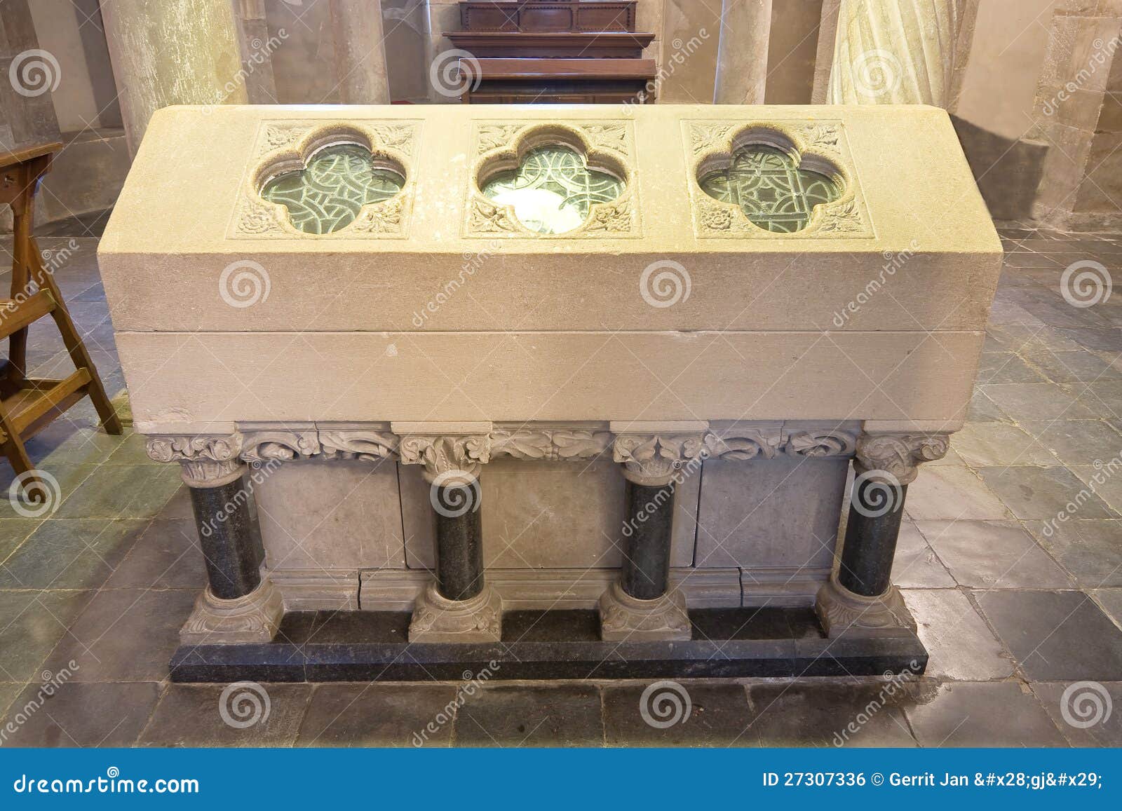 Ancient Tomb in a 12th Century Crypt Stock Photo - Image of handicraft ...